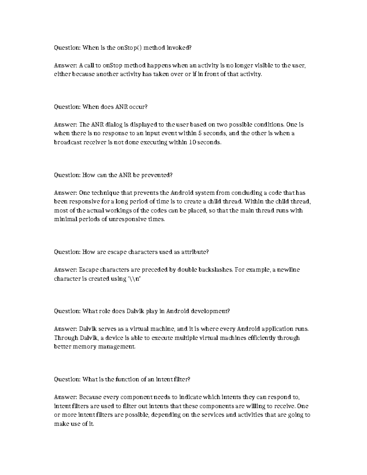 Android Development Concepts: Nonscrutinies Aisha Intrigo - Studocu