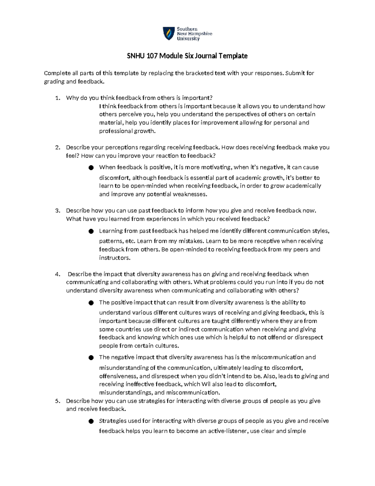 SNHU 107 Module Six Journal Template - SNHU 107 Module Six Journal ...