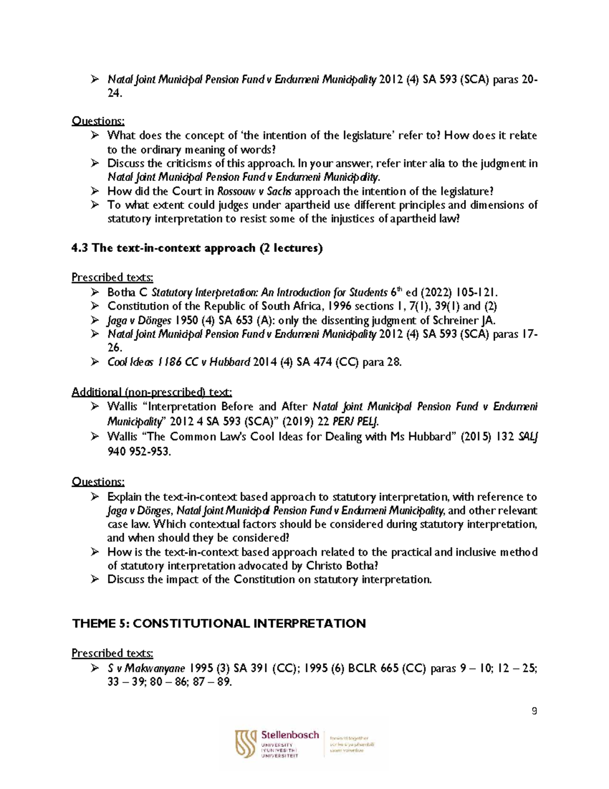 Study Guide - Statutory Interpretation & Constitutional Law (LAW 101 ...