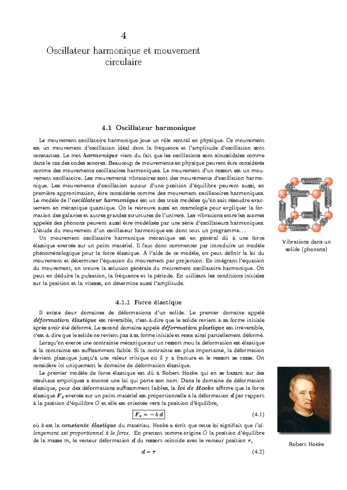 04. Notes sur l'Oscillateur Harmonique et le Mouvement Circulaire - Studocu