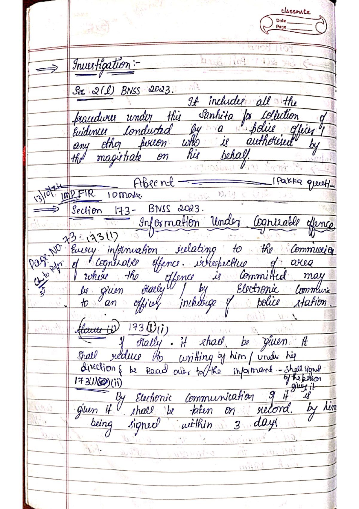 FIR , Initiation of criminal case , procedure of investigation ...