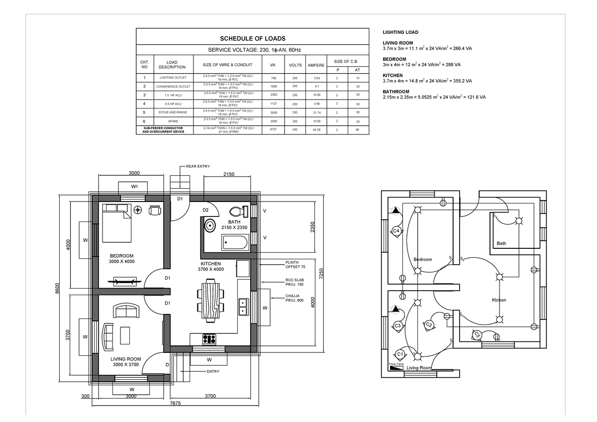 Wiring Plan Layout for Lighting Load Calculation (ENG 101) - Studocu