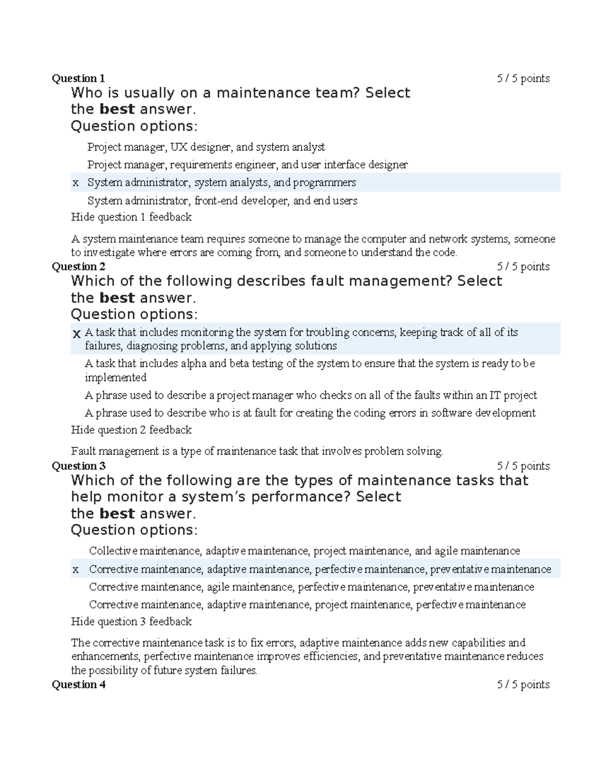 Module 7-1 Quiz - Maintenance & Fault Management Concepts - Studocu