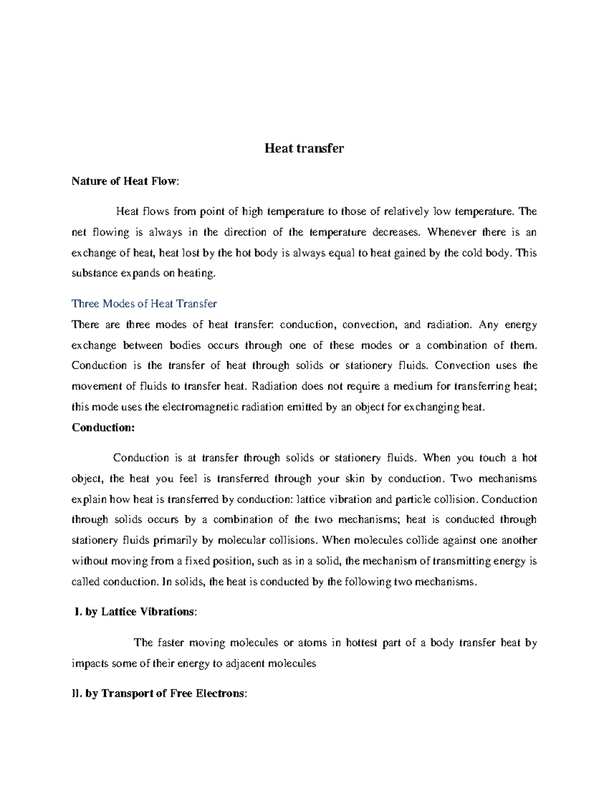 Heat Transfer Concepts - CHE 202 - Chemical Engineering Notes - Studocu