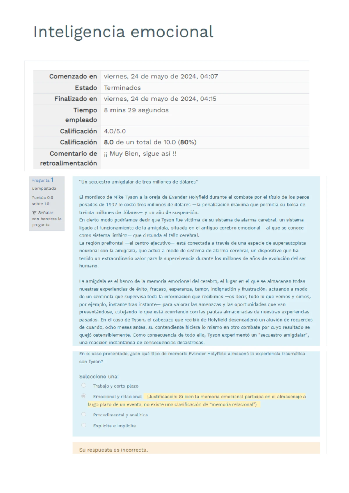 Examen Semana 2: Resumen de Inteligencia Emocional - Studocu