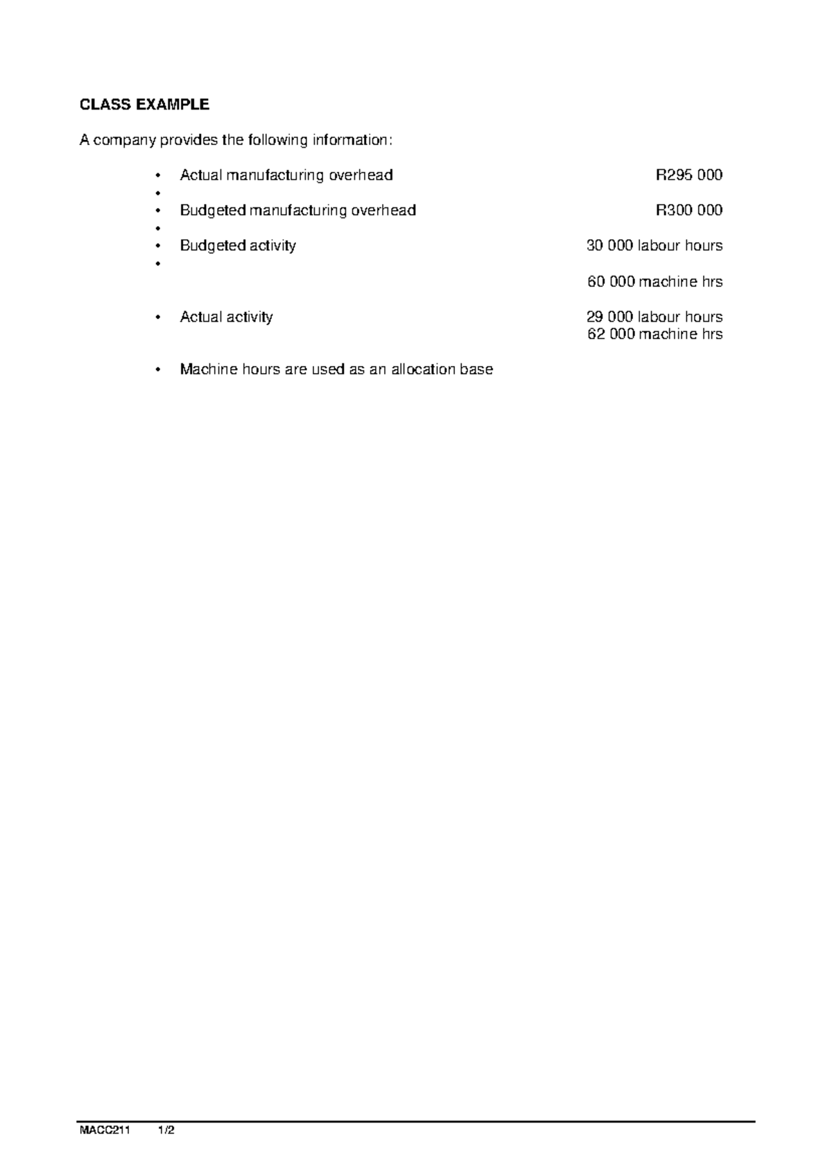 Chop Chop Overhead Eng - MACC211 Lecture Notes - Studocu
