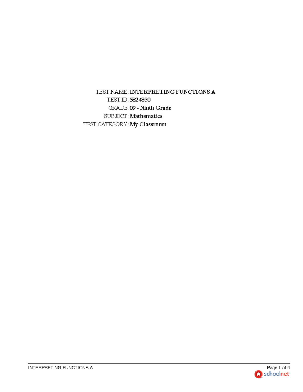 Annotated- Interpreting%20 Functions%20Apdf - TEST NAME: INTERPRETING ...