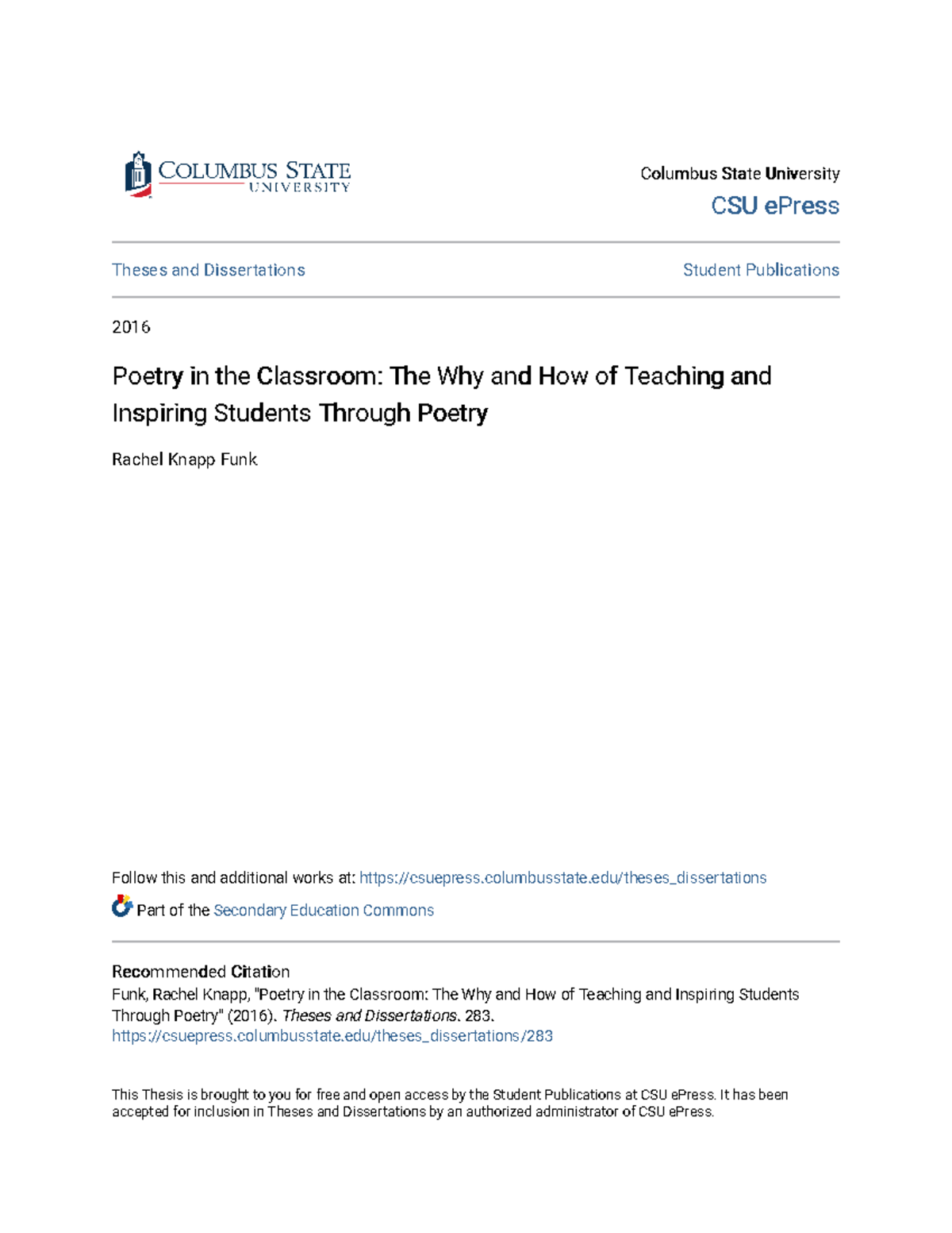 Poetry in the Classroom The Why and How of Teaching and Inspiri ...