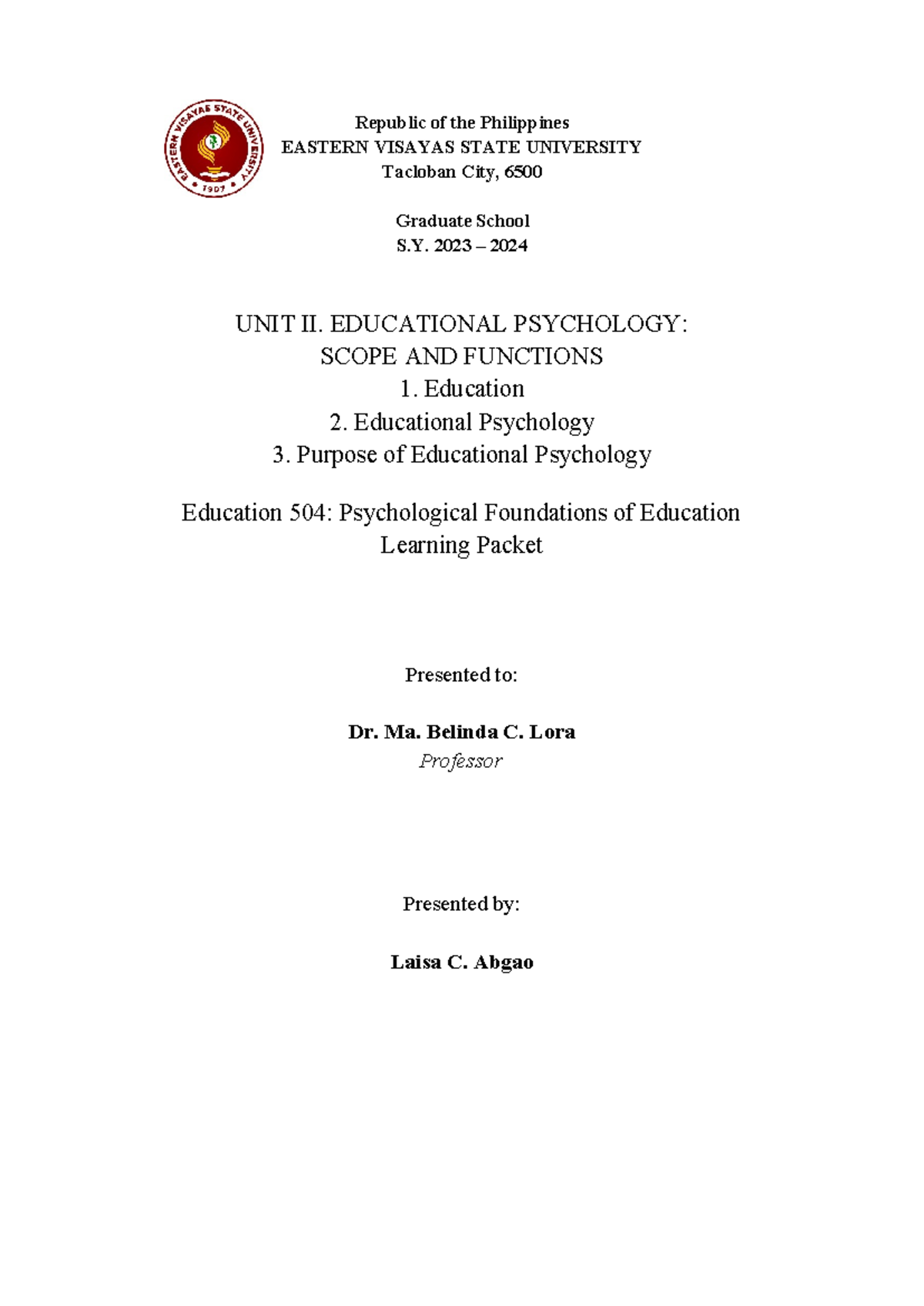 Definition of Education - Bsed Social Studies - Republic of the ...