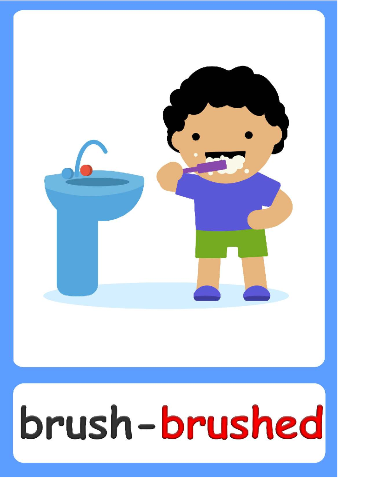 PAST Tense Verbs flashcards - Inglés Iii - II brush-brushed I' build ...