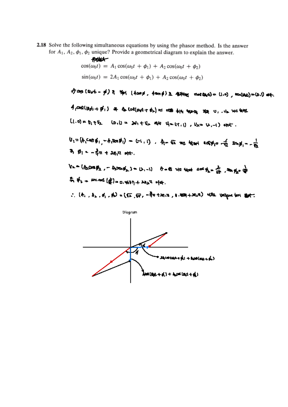 Signal processing first(1주차) - Diagram Acos ( wot - ① ) ( Acos ...