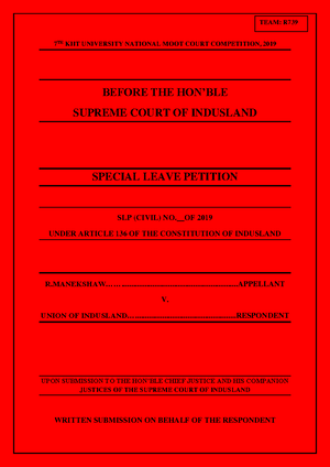 MOOT Memorial 2023 Final 3 - PRAYER WHEREFORE, IN THE LIGHT OF ISSUES ...