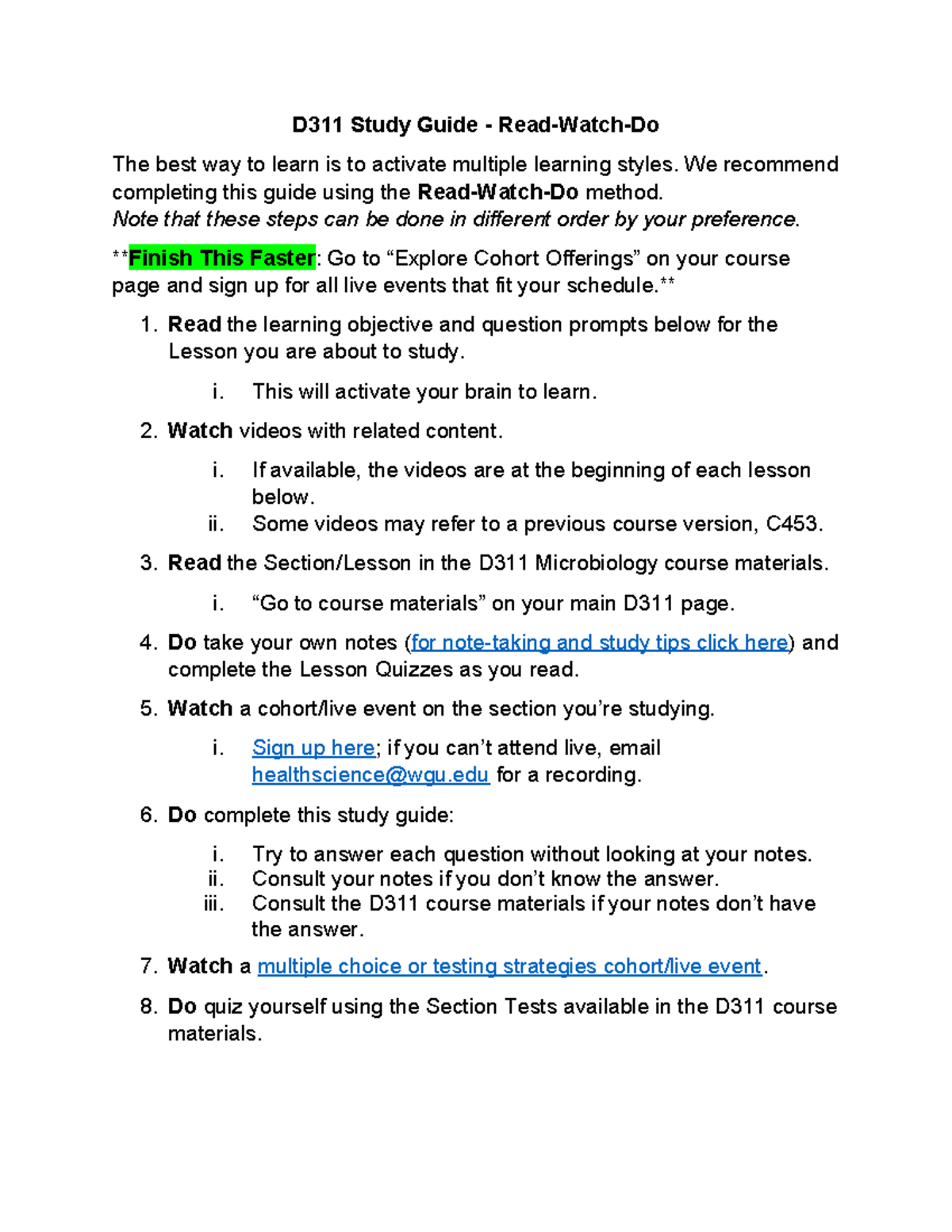 D311 Study Guide: Comprehensive Learning Strategies for Microbiology ...