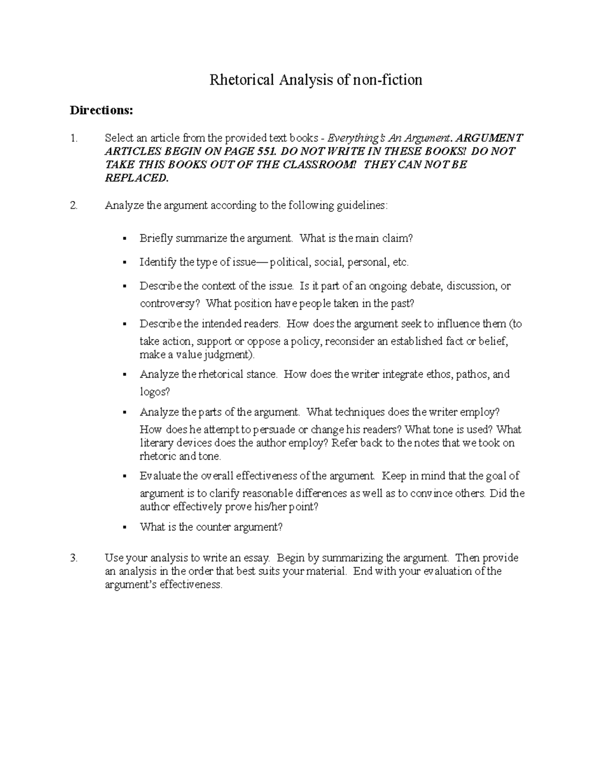 Rhetorical Analysis Guidelines for ENGL 101: Essay Instructions - Studocu