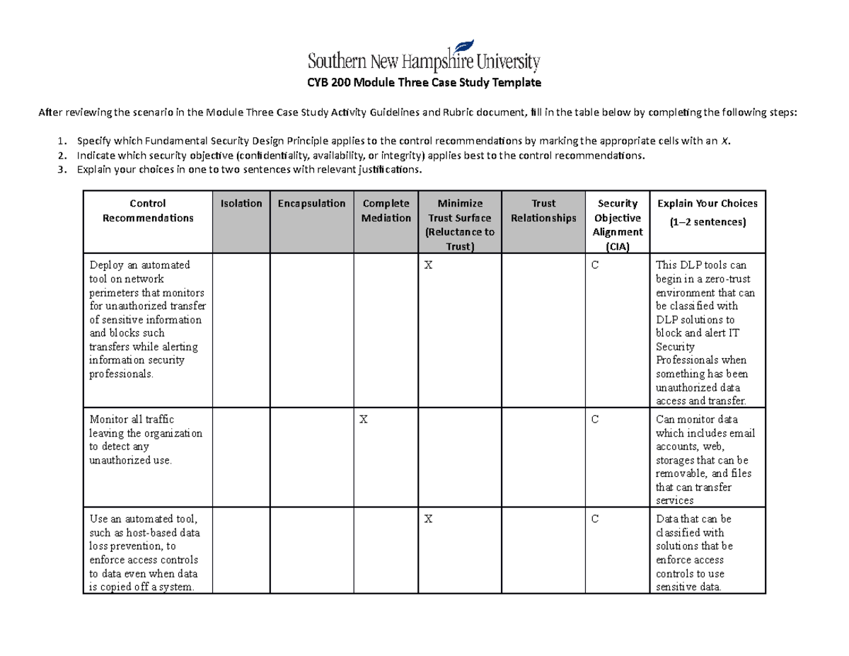 Privacy Protection Study - CYB 200 Module Three Case Study Template ...