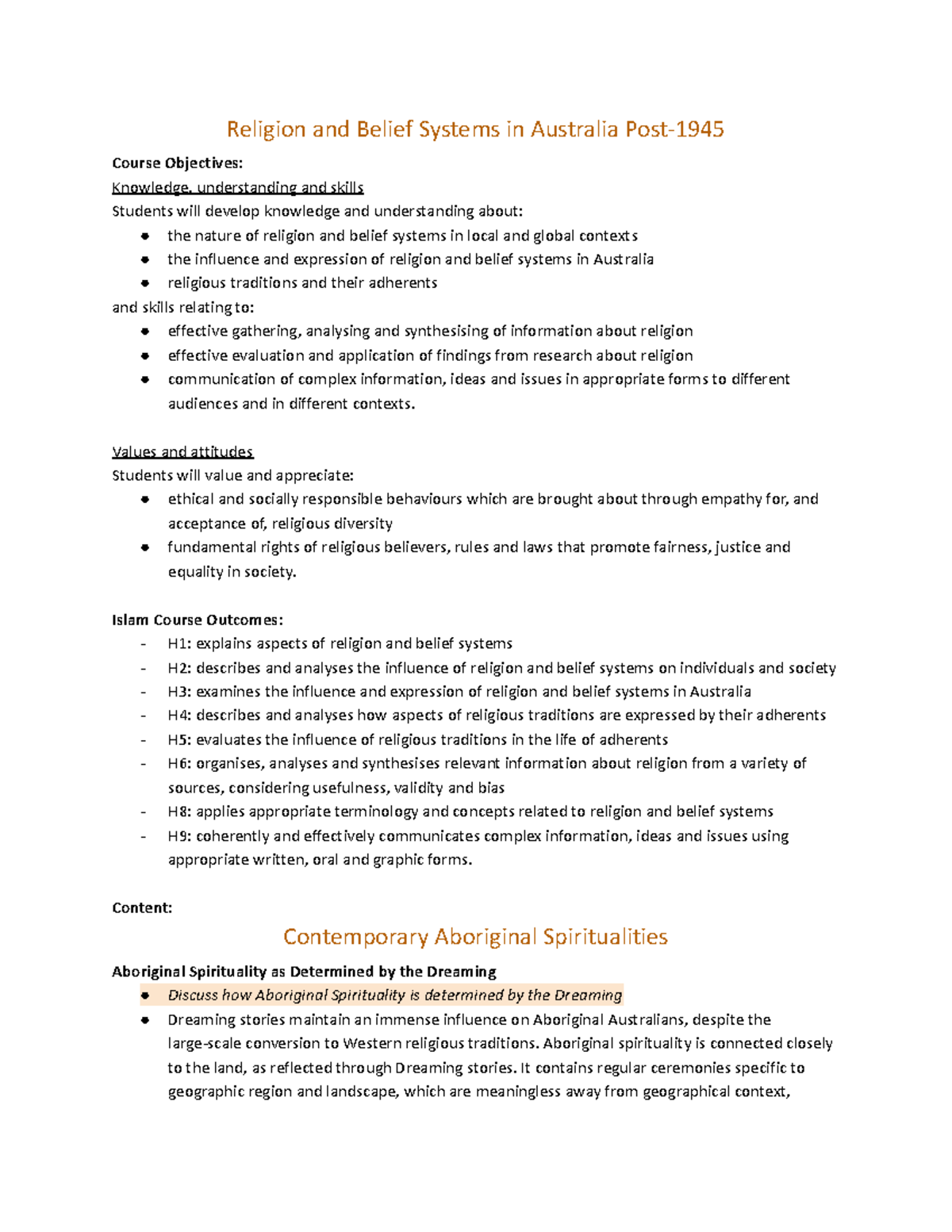 Religions and Belief Systems in Australia (Post-1945) - Course Overview ...