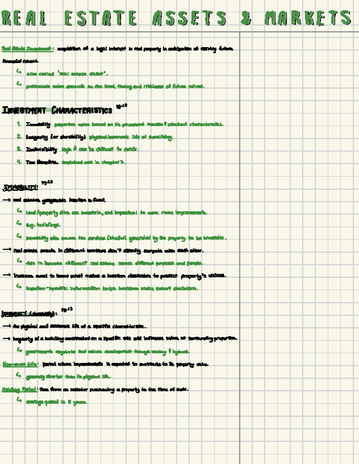 AP331 - Real Estate Investment Fundamentals: Chapter 1 Notes - Studocu