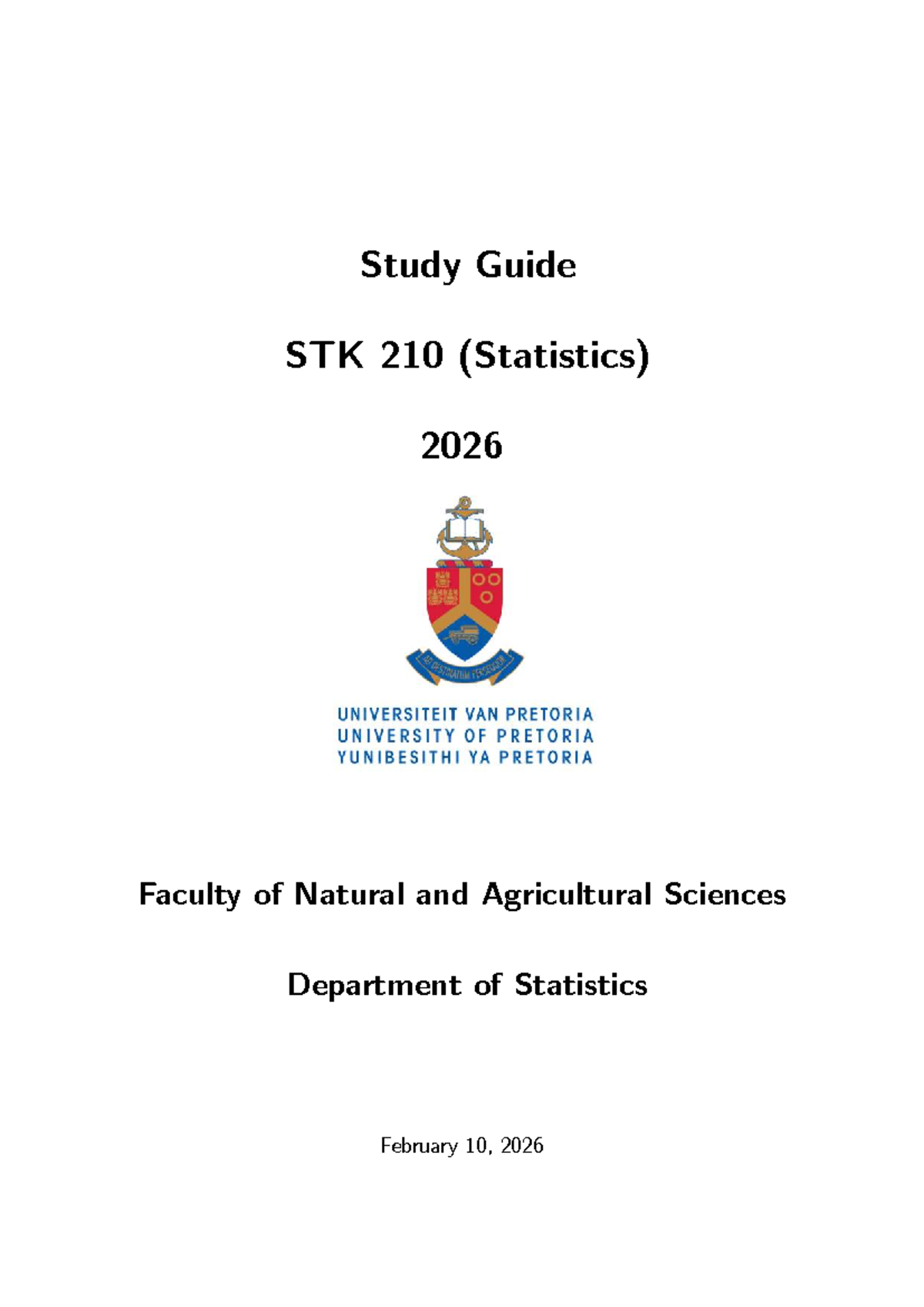 STK 210: Comprehensive Study Guide for Statistics 2026 - Studocu