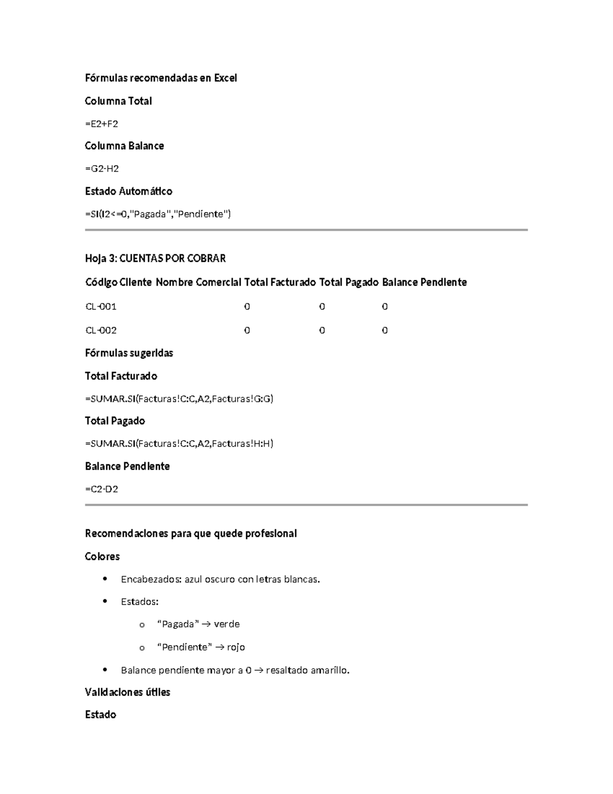 Fórmulas recomendadas en Excel - Fórmulas recomendadas en Excel Columna ...