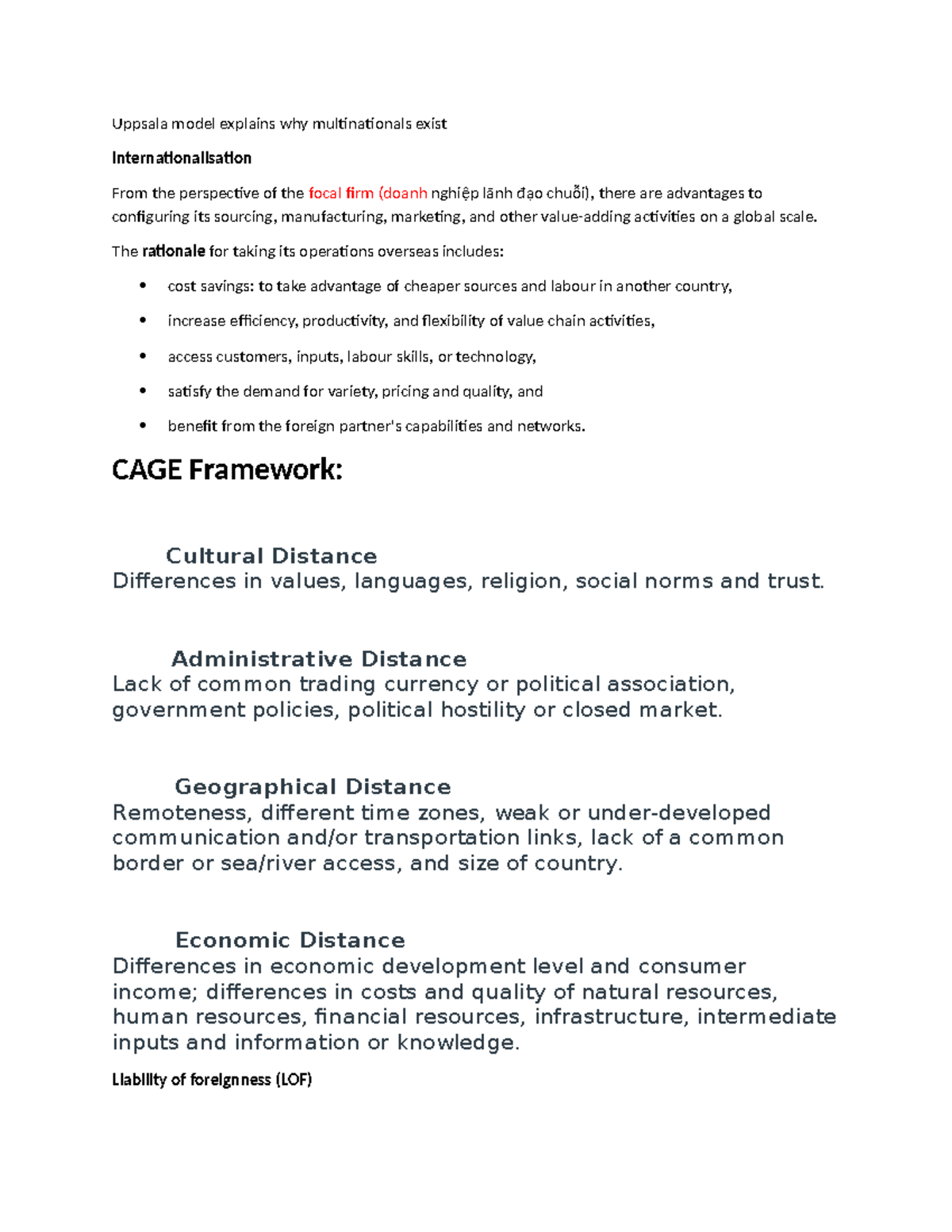 Ibuss 1101-Week 2 Multinationals - Uppsala model explains why ...