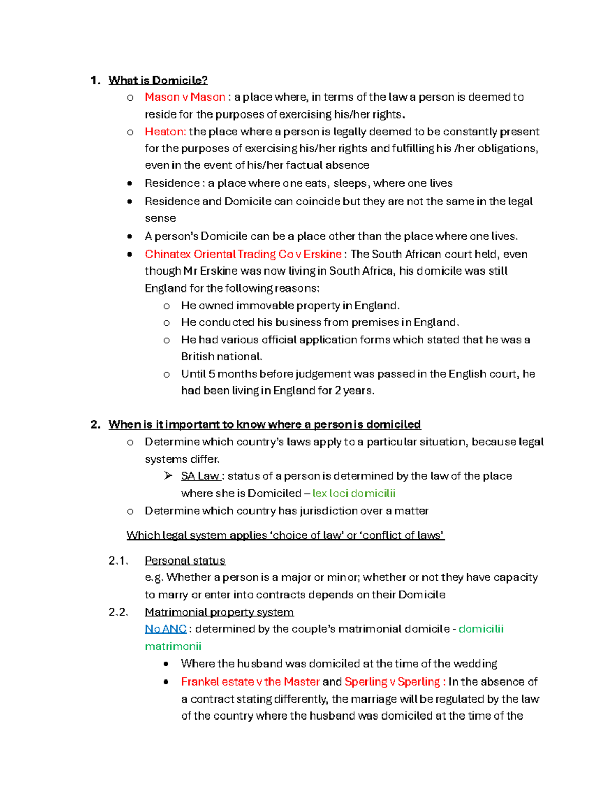 Domicile Notes: Understanding Legal Residence and Its Implications ...