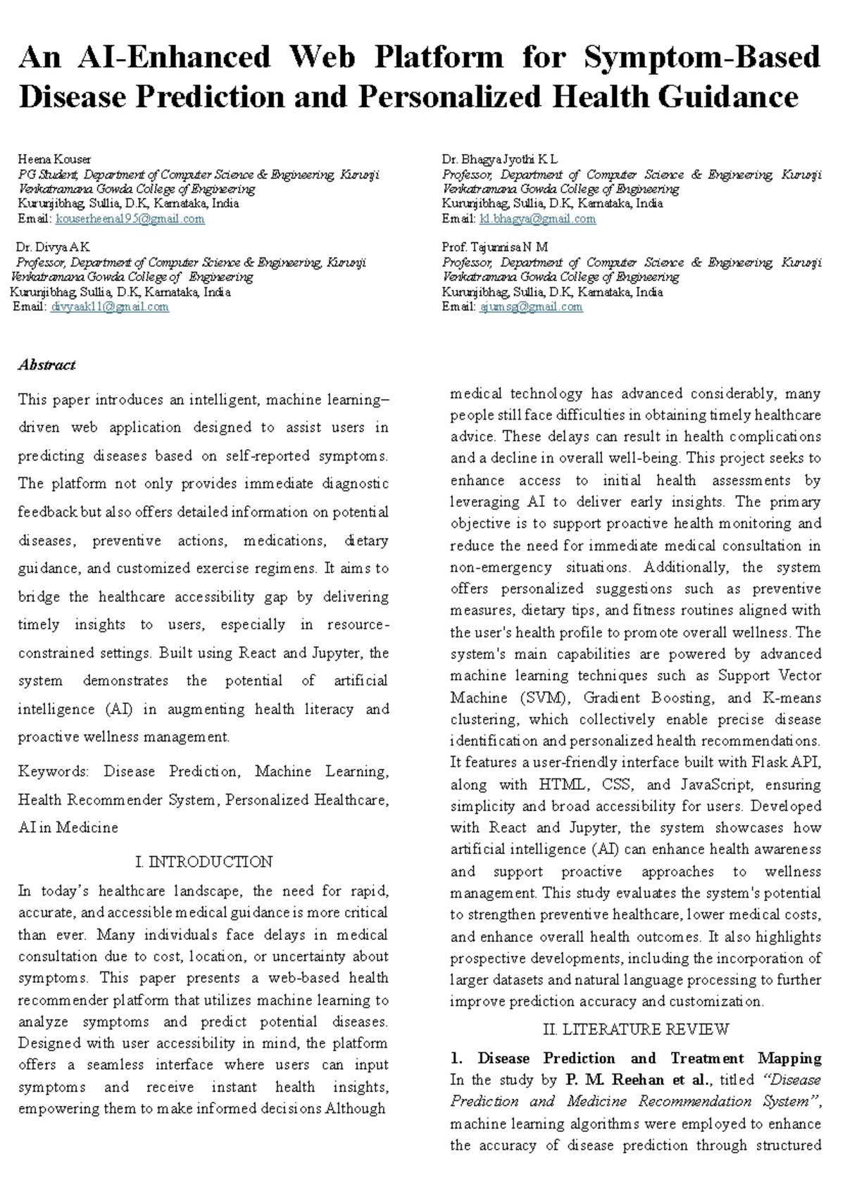 An AI-Driven Web Platform for Disease Prediction & Health Guidance ...
