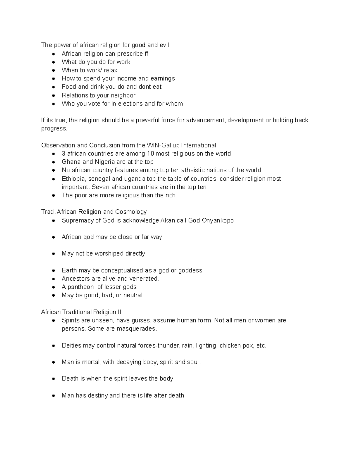 African Studies Practice Notes 11 - The power of african religion for ...