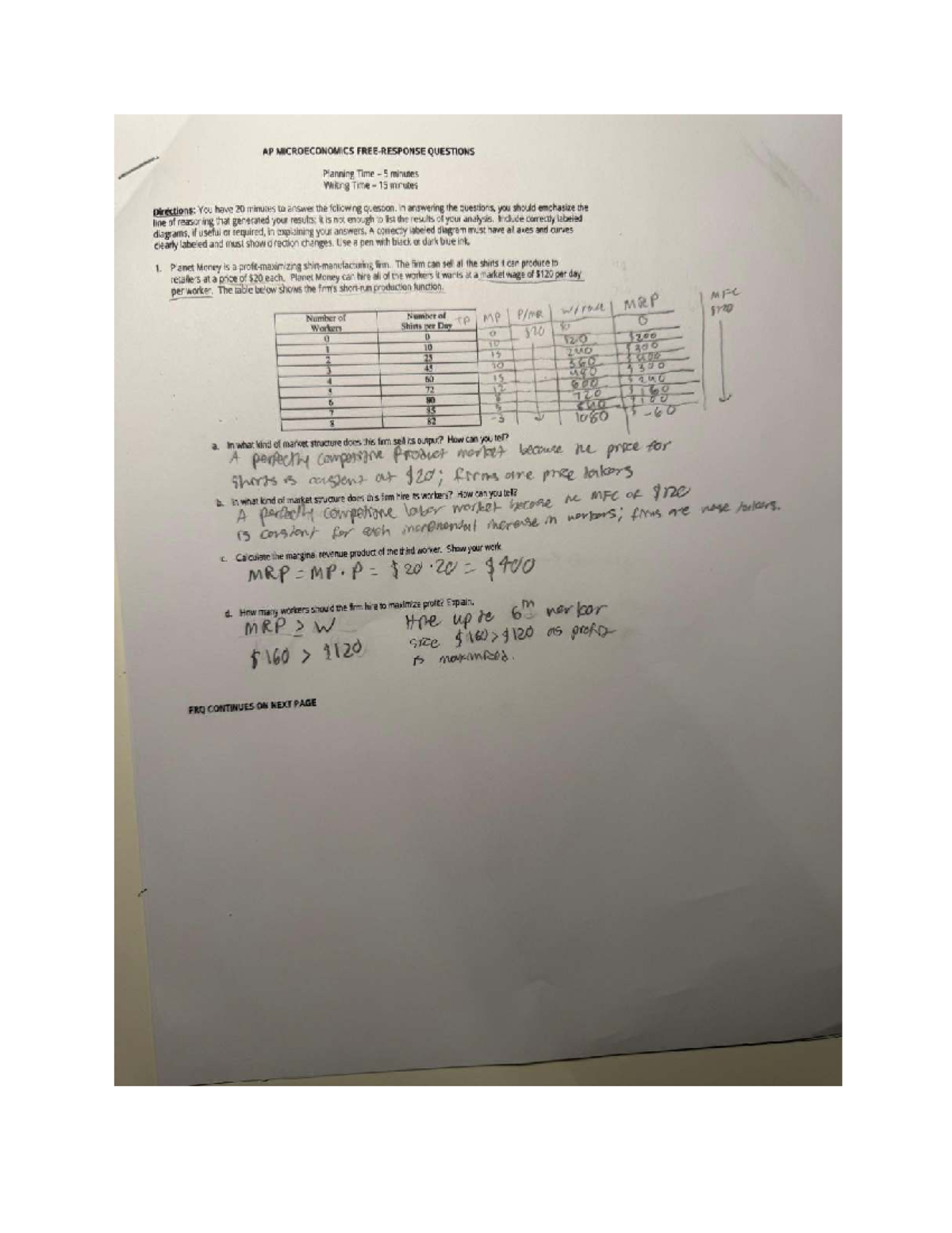 AP MICROECONOMICS FRQ - Unit 6 & 7 Exam Preparation - Studocu