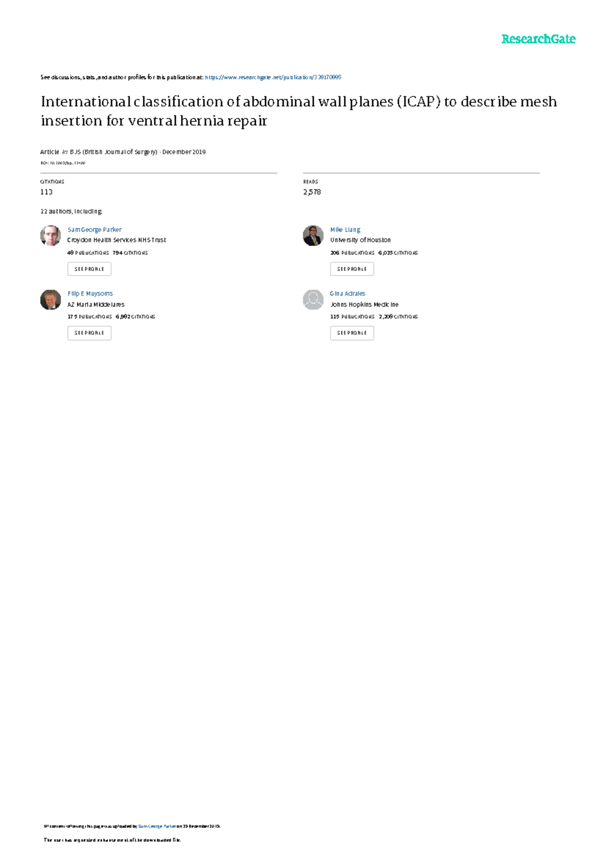 International Classification of Abdominal Wall Planes for Ventral ...