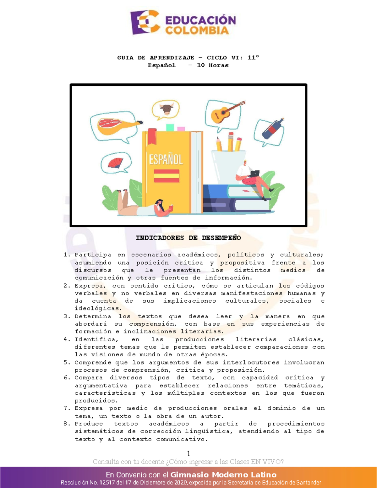 Guía de Aprendizaje 11º Español 10 Horas: Medios y Comunicación - Studocu