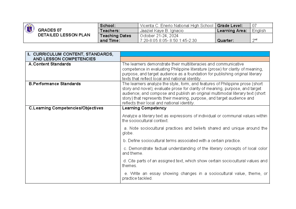 Examining Biases - Lesson Plan for English 8 (Q3) - Studocu
