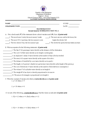 Summative/Worksheet - Republic of the Philippines Department of ...
