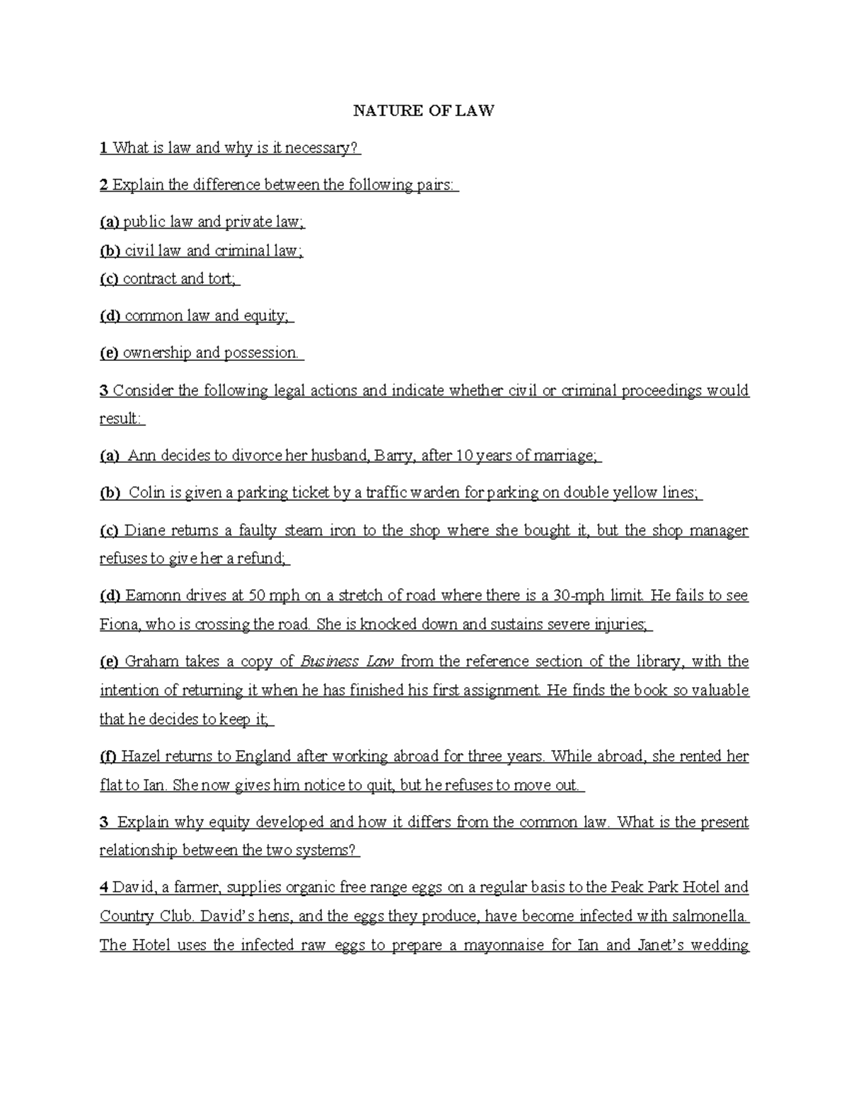 Business Law Exercises: Understanding Legal Principles and Case Studies ...