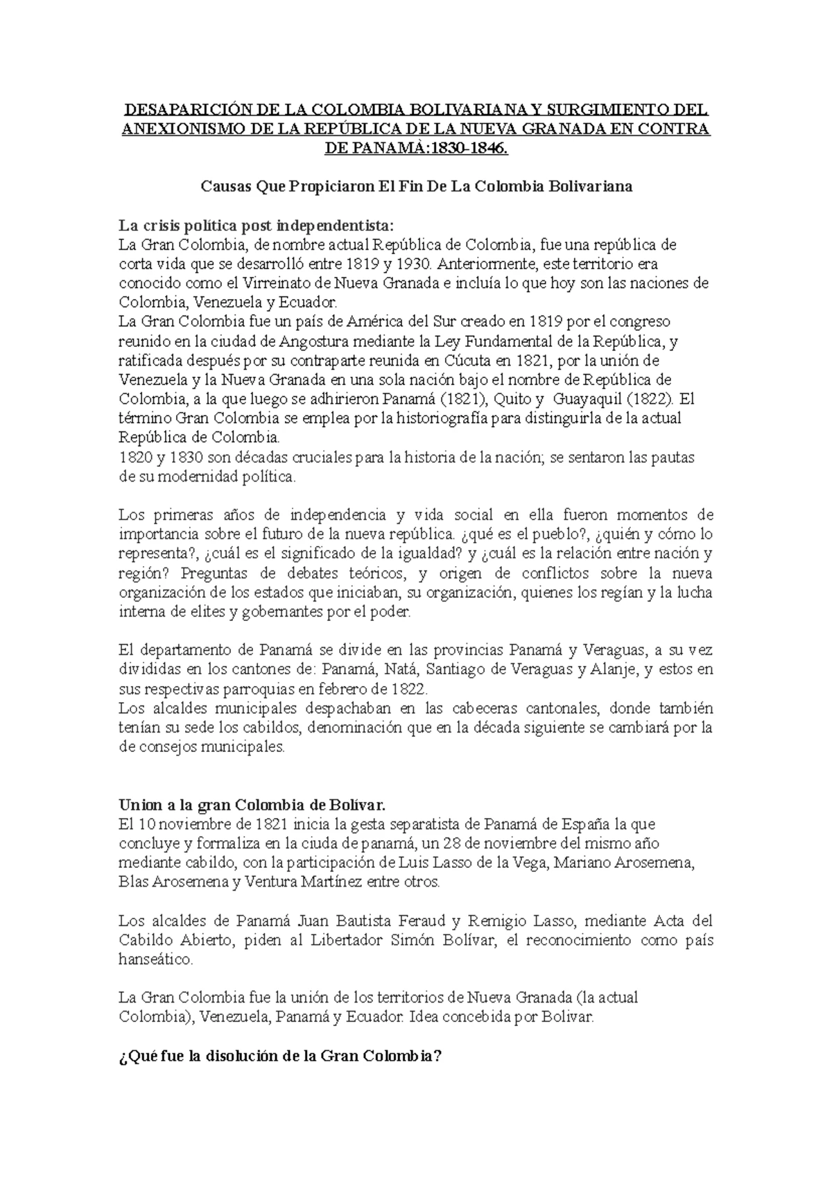 Rebeliones de Cimarrón: La Historia de Bayano en Panamá - Studocu