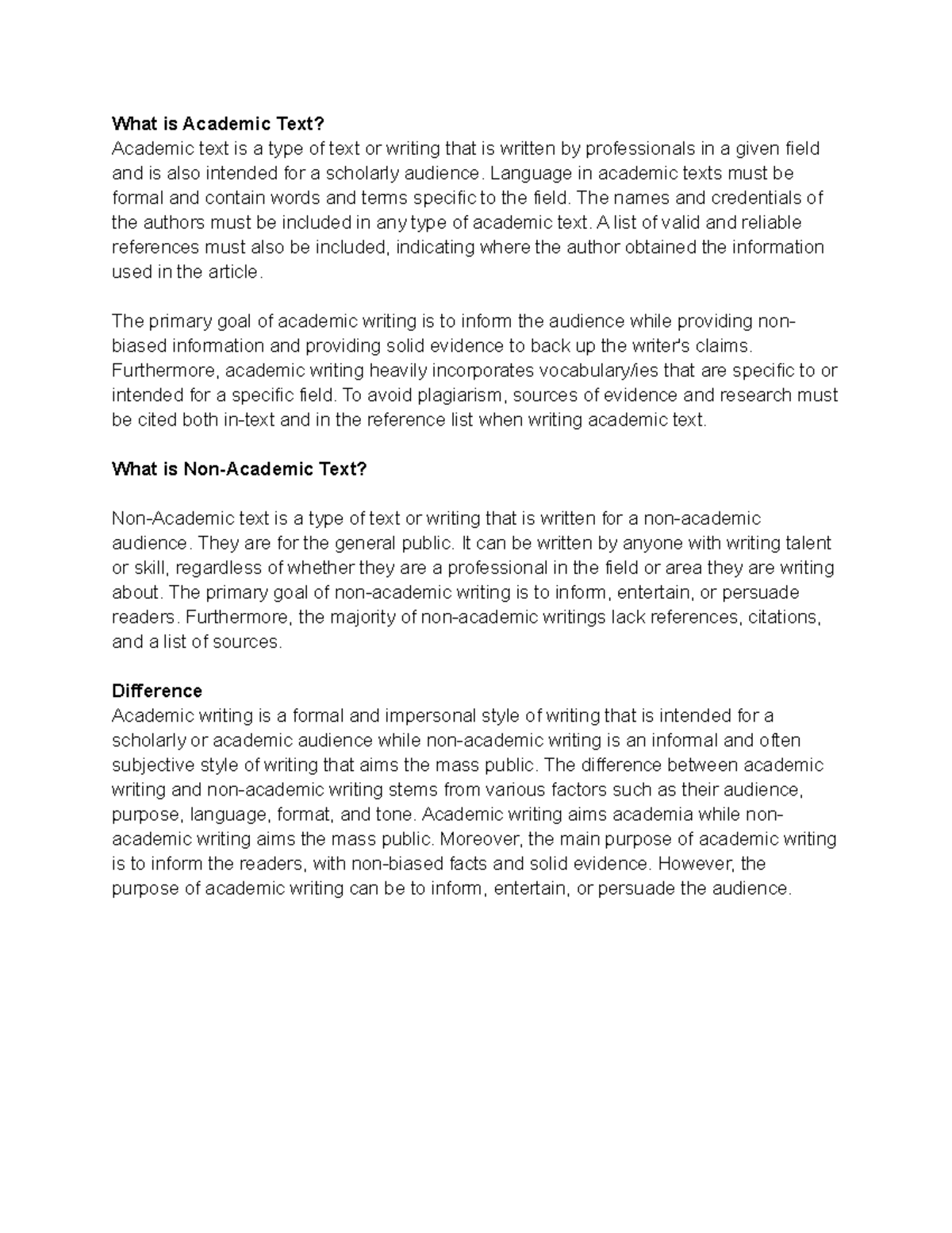 What is Academic Text? - Lecture Notes 1 on Academic Writing - Studocu