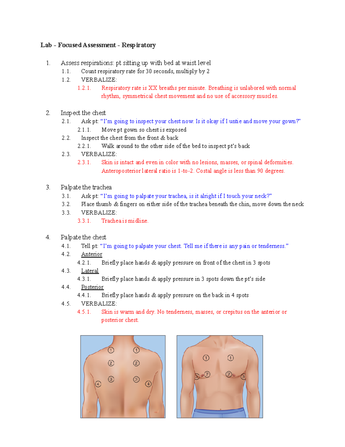 LAB Respiratory Assessment - Lab - Focused Assessment - Respiratory 1 ...