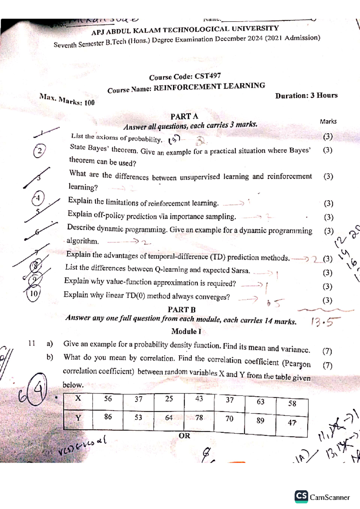 CST497 Reinforcement Learning Final Exam Questions and Solutions - Studocu