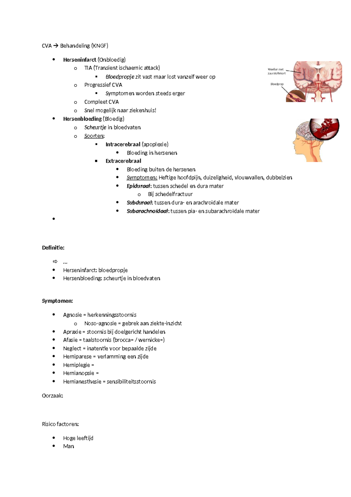 CVA Behandeling: Samenvatting van Herseninfarct en Hersenbloeding ...