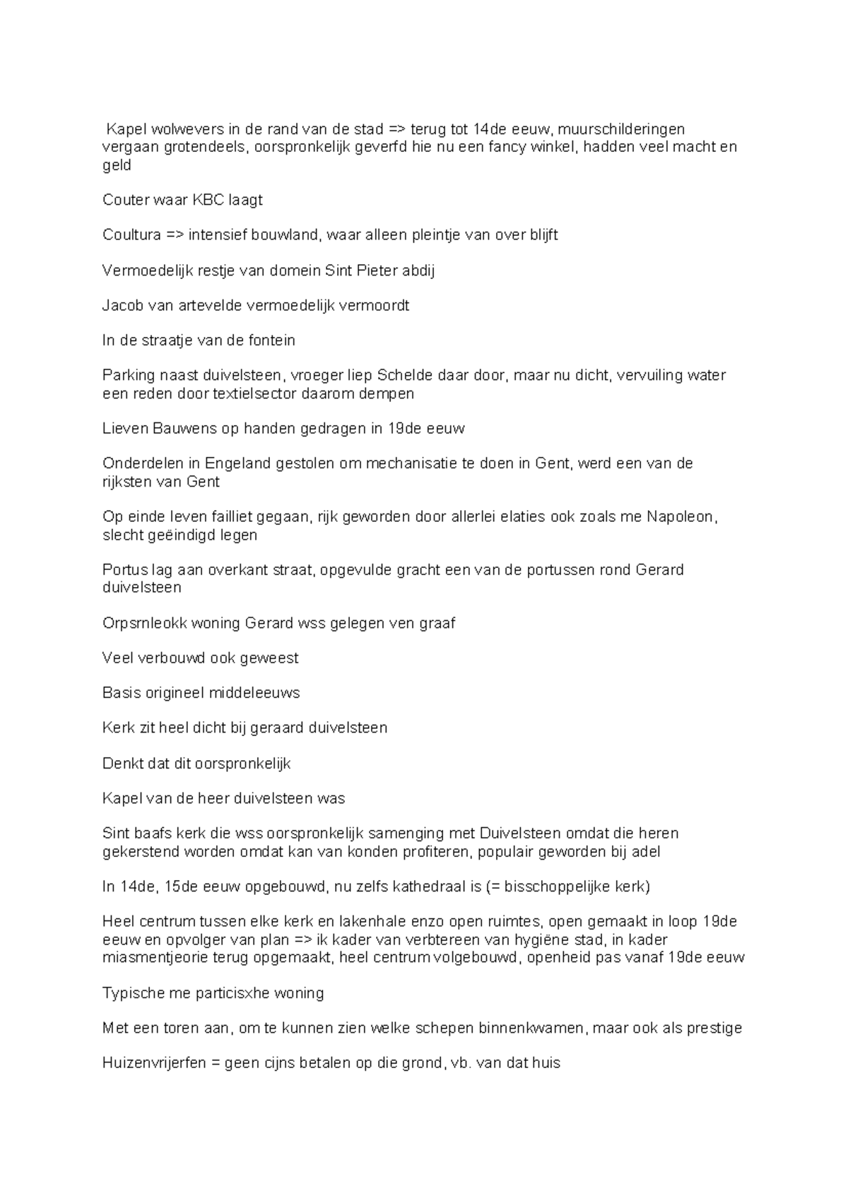 Notities wandeling Gent: Kapel Wolwevers en Historische Ontwikkelingen ...