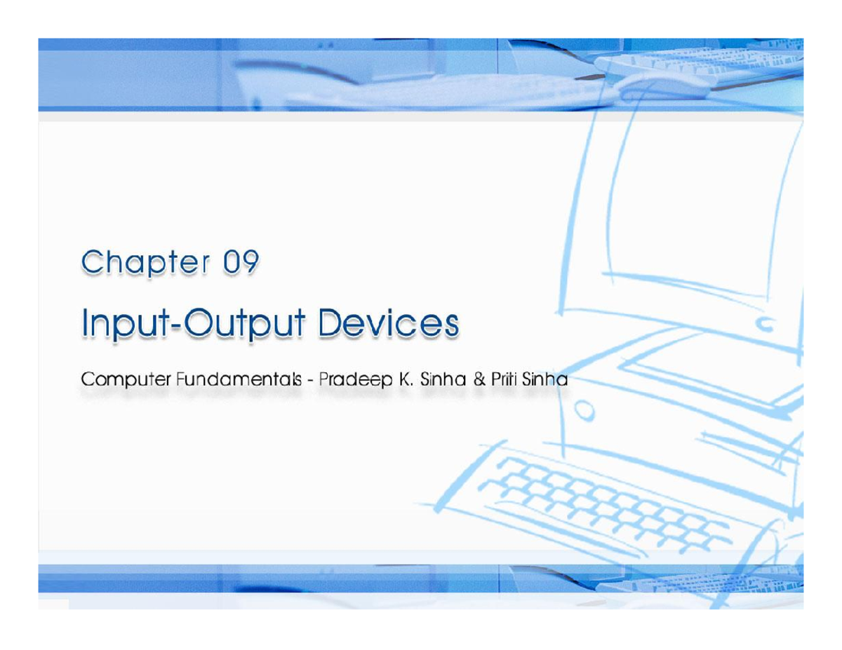 Chapter 09: Understanding I/O Devices - Computer Fundamentals - Studocu