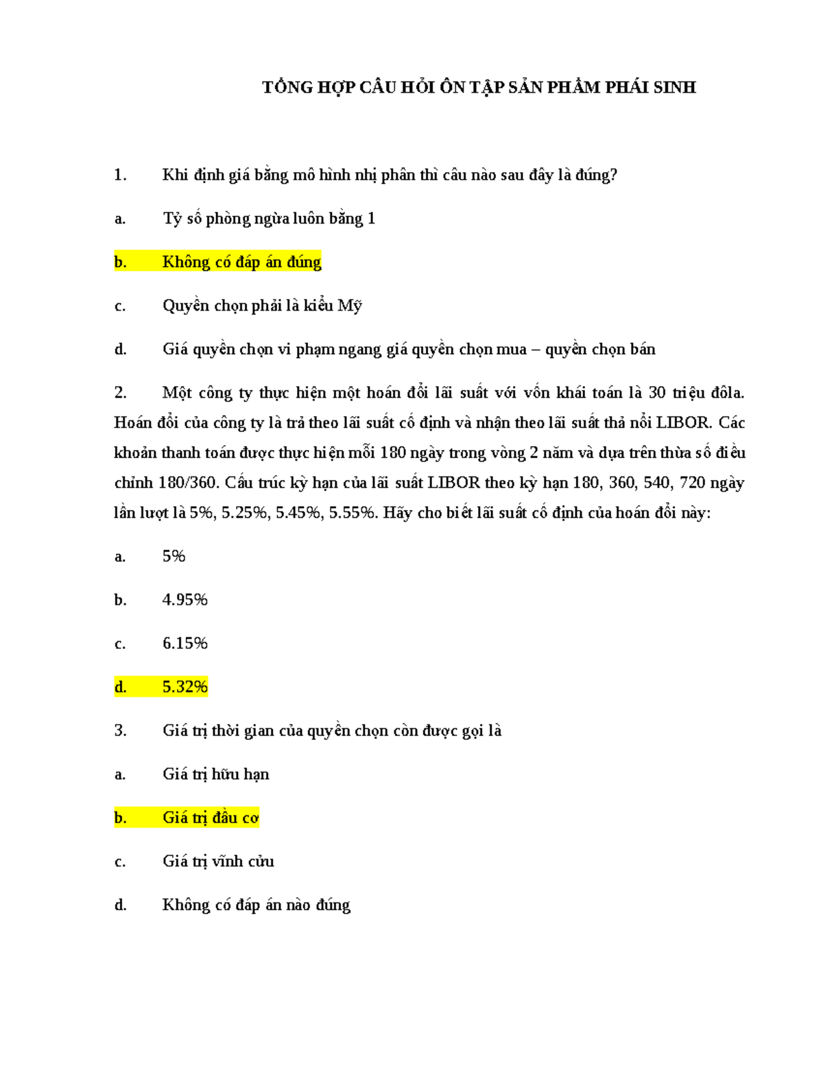 TỔNG HỢP CÂU HỎI ÔN TẬP SPPS - T NG H P CÂU H I ÔN T P S N PH M PHÁI SINHỔ Ợ Ỏ Ậ Ả Ẩ Khi đ nh ...