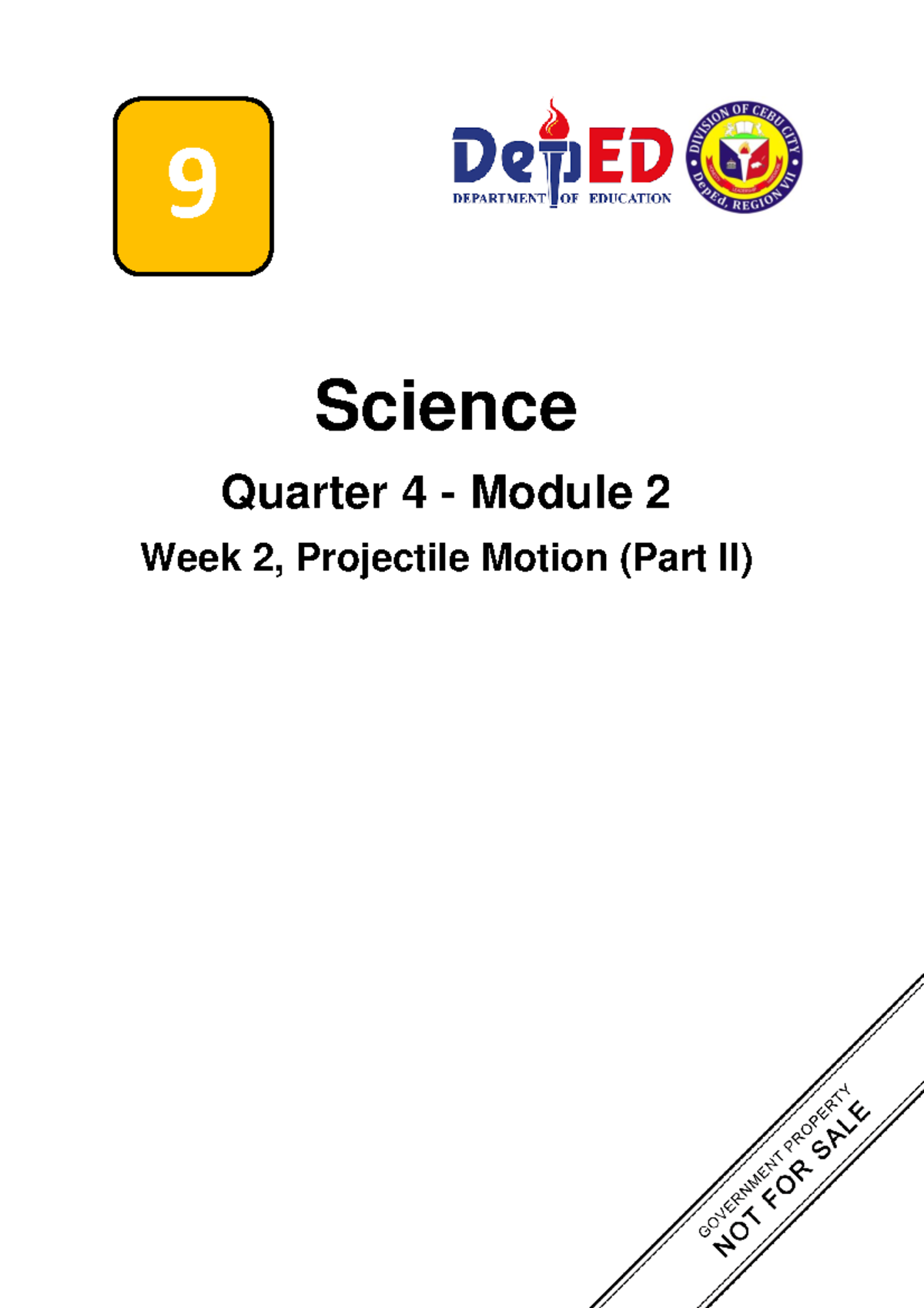 Science-9-Q4- Module 2: Understanding Projectile Motion Concepts - Studocu