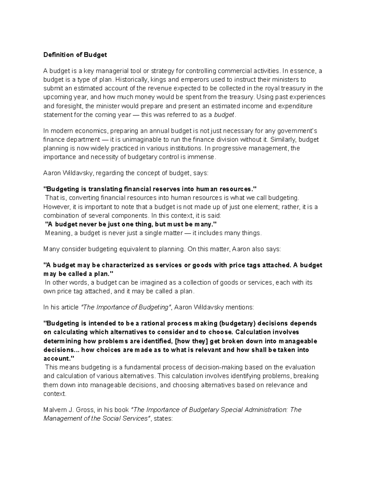 502 B Topic 5 - Understanding Budgeting and Budgetary Control - Studocu