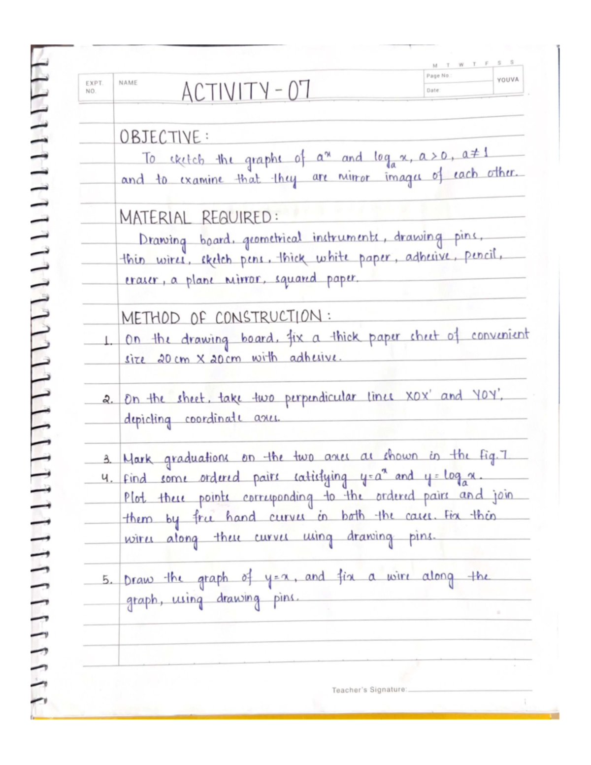 Activity 07: Exploring Mirror Images of Exponential & Logarithmic ...
