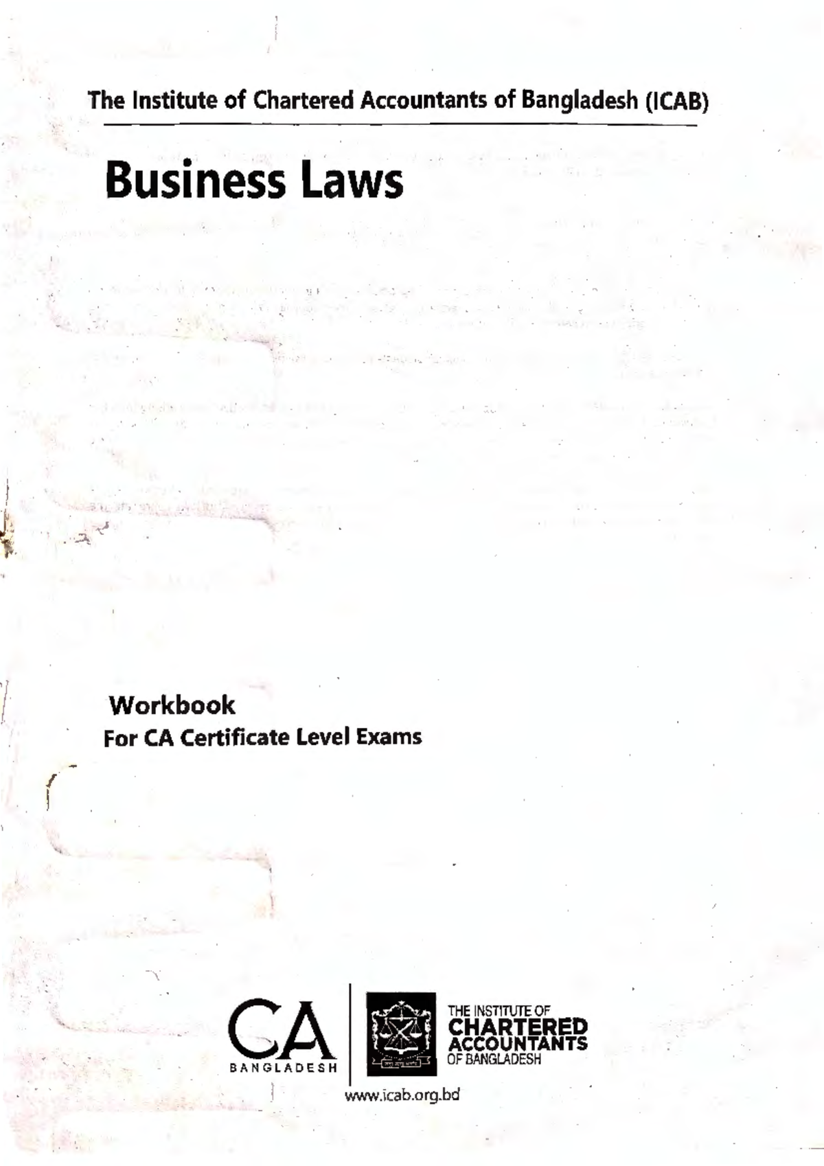 BL - ICAB Business Laws Study Manual for CA Certificate Level 2024 - Studocu