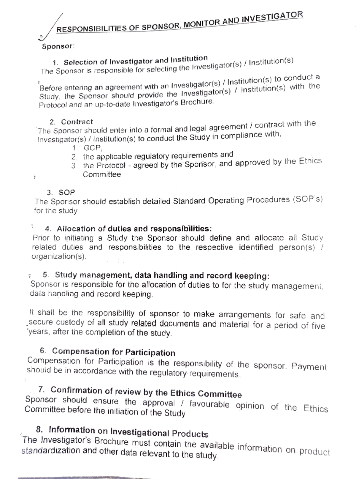 Clinical Trial: Roles of Sponsor, Monitor, and Investigator ...