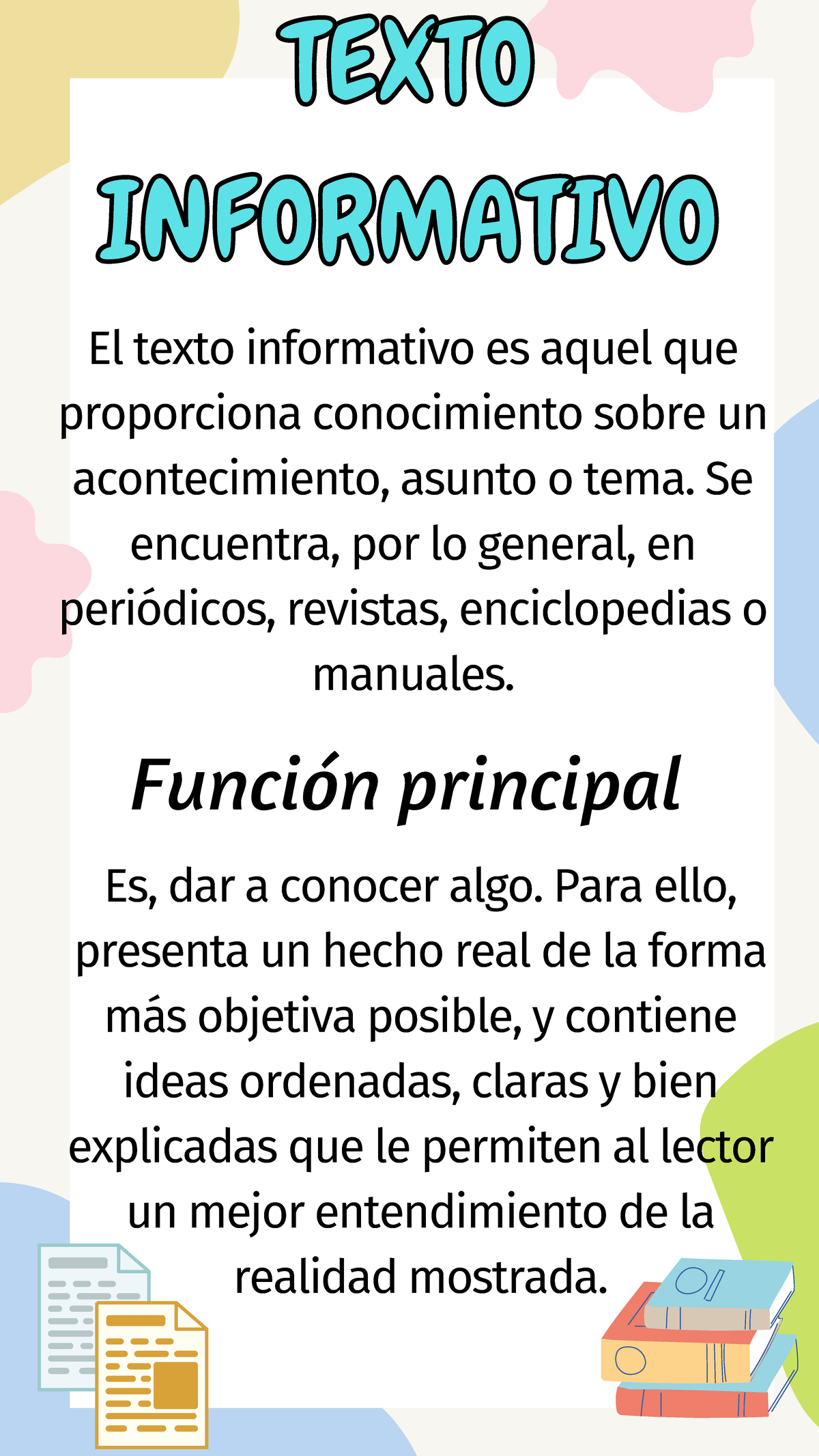 Texto Informativo sobre Características y Estructura de textos - Studocu