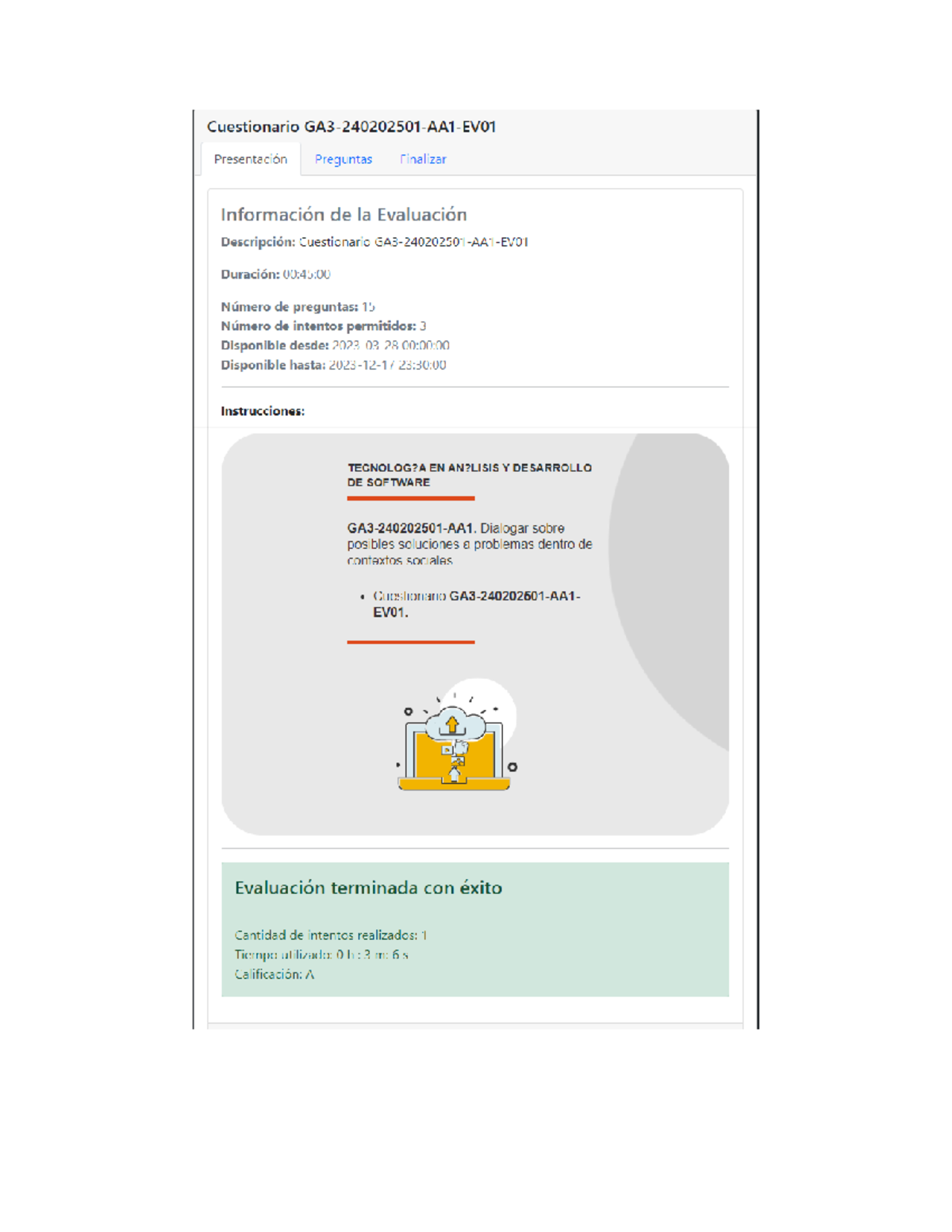 Cuestionario GA3-240202501-AA1-EV01: Preguntas Clave y Respuestas - Studocu
