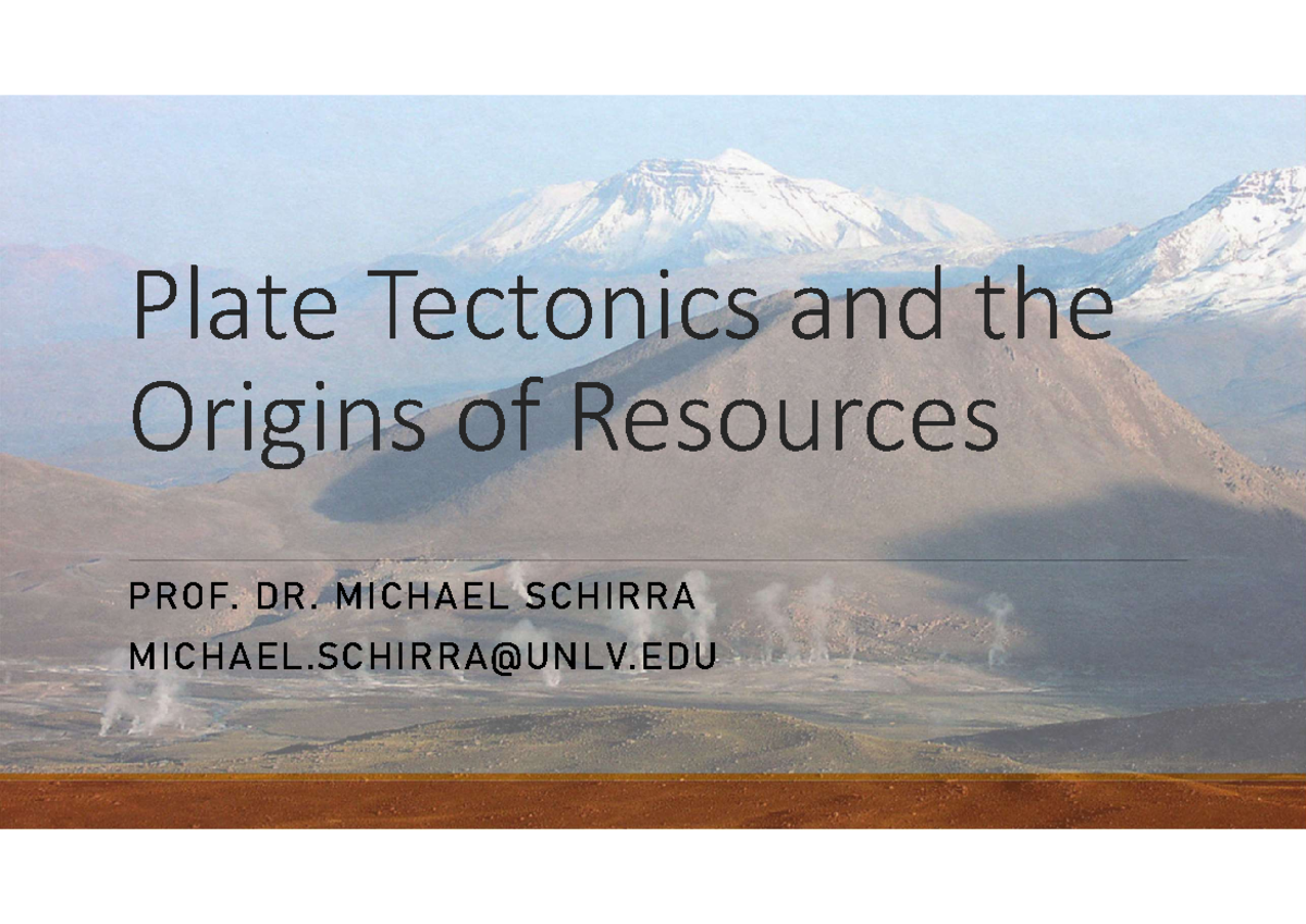 Plate Tectonics and Resource Origins - Lecture Notes (Part 1) - Studocu