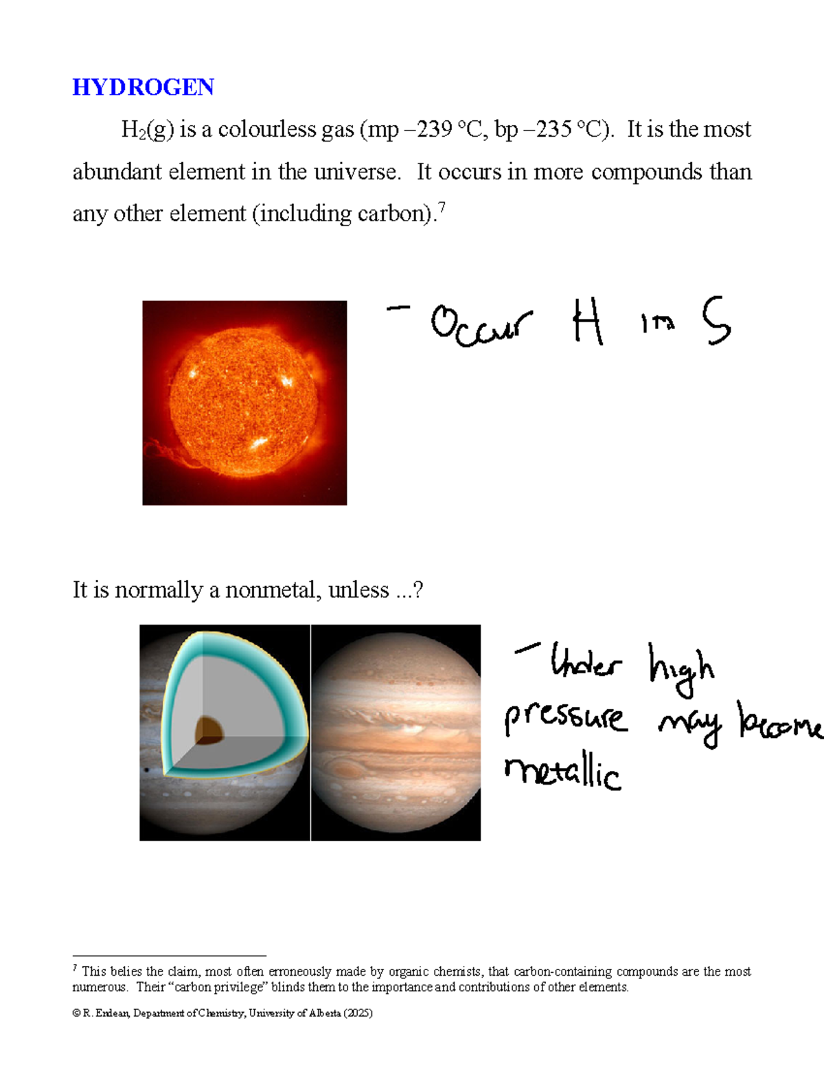 CHEM 101: Lecture 12 - Properties and Reactivity of Hydrogen H2(g ...